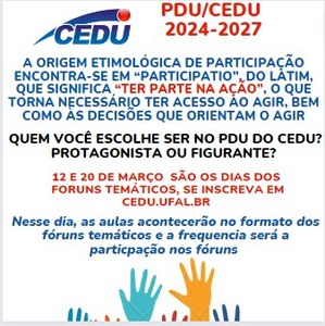 Participe do PDU do CEDU — Centro de Educação